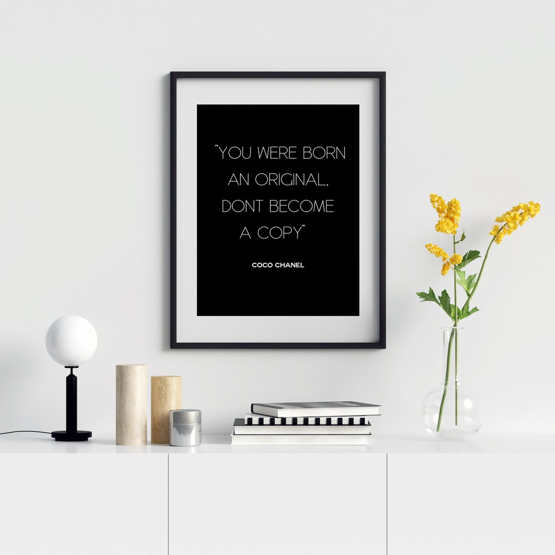 Fashion Quote Print, Coco Chanel Quote Wall Art, Iconic Quote Poster ...