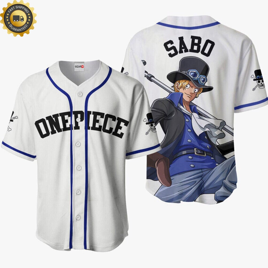 Sabo Baseball Jersey Shirts One Piece Custom Anime Gift for Fans Size S ...