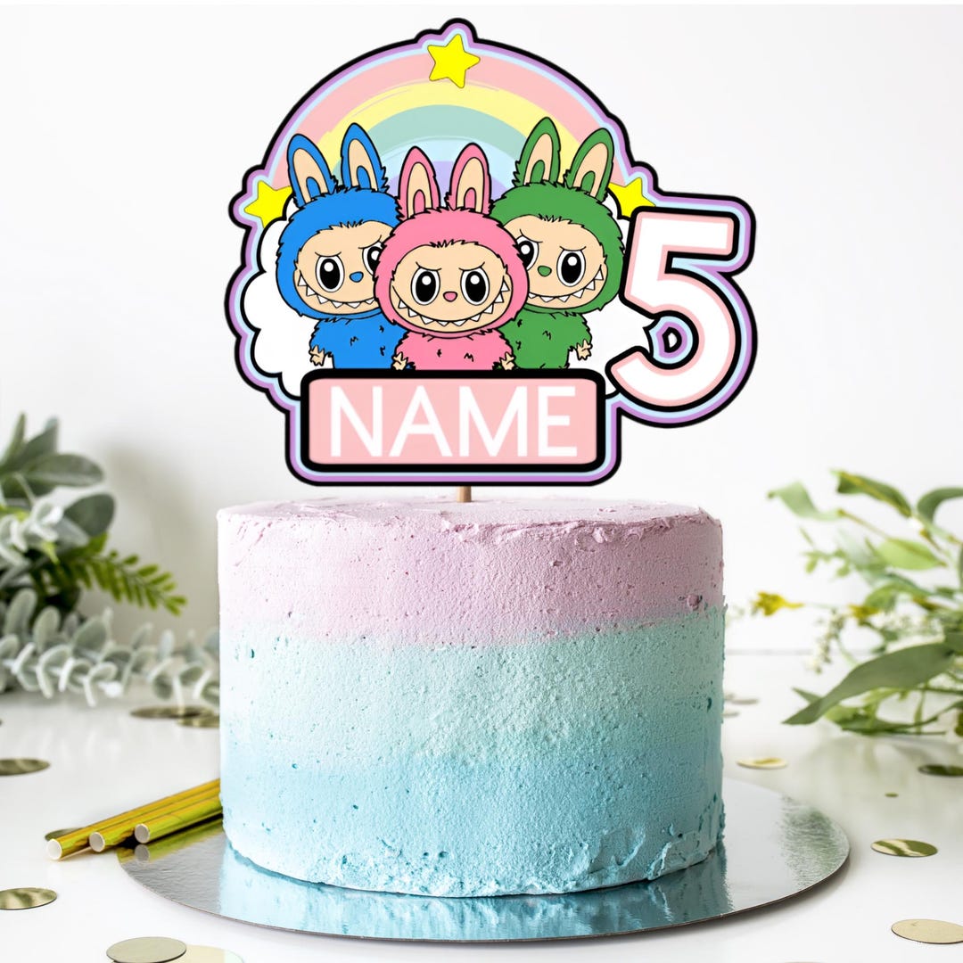 Labubu Themed Cake Topper. - Etsy