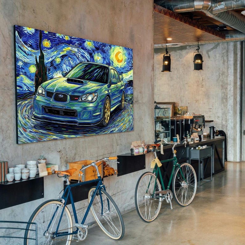 Starry Night Car Art Print – Subaru WRX STI JDM Wall Decor for Car ...