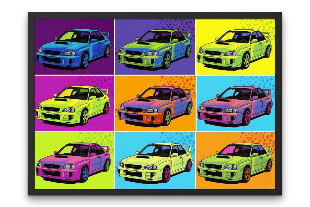 Pop Art Subaru Impreza WRX STI Poster: JDM Car Art Print (24x36 Rolled ...