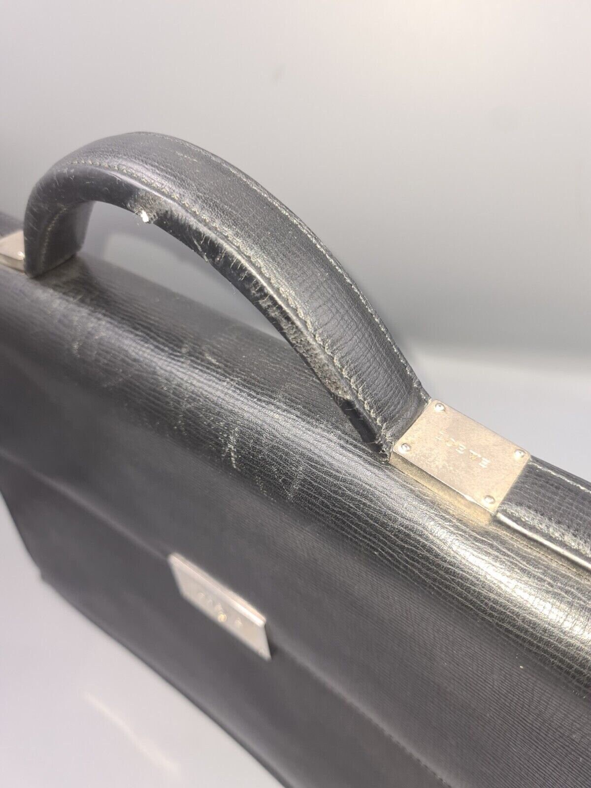 Vintage LOEWE Black Briefcase Bag Leather Business Document Vintage LOEWE Black Briefcase Bag Leather Business Document
