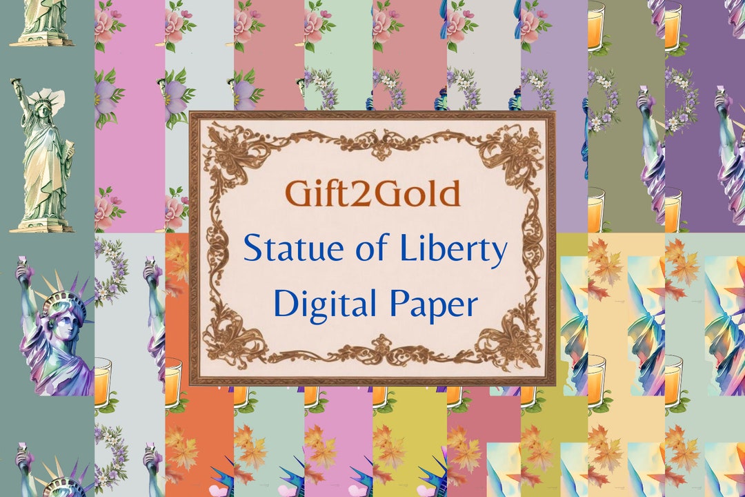 Statue of Liberty Digital Paper Seamless Digital Paper Statue - Etsy