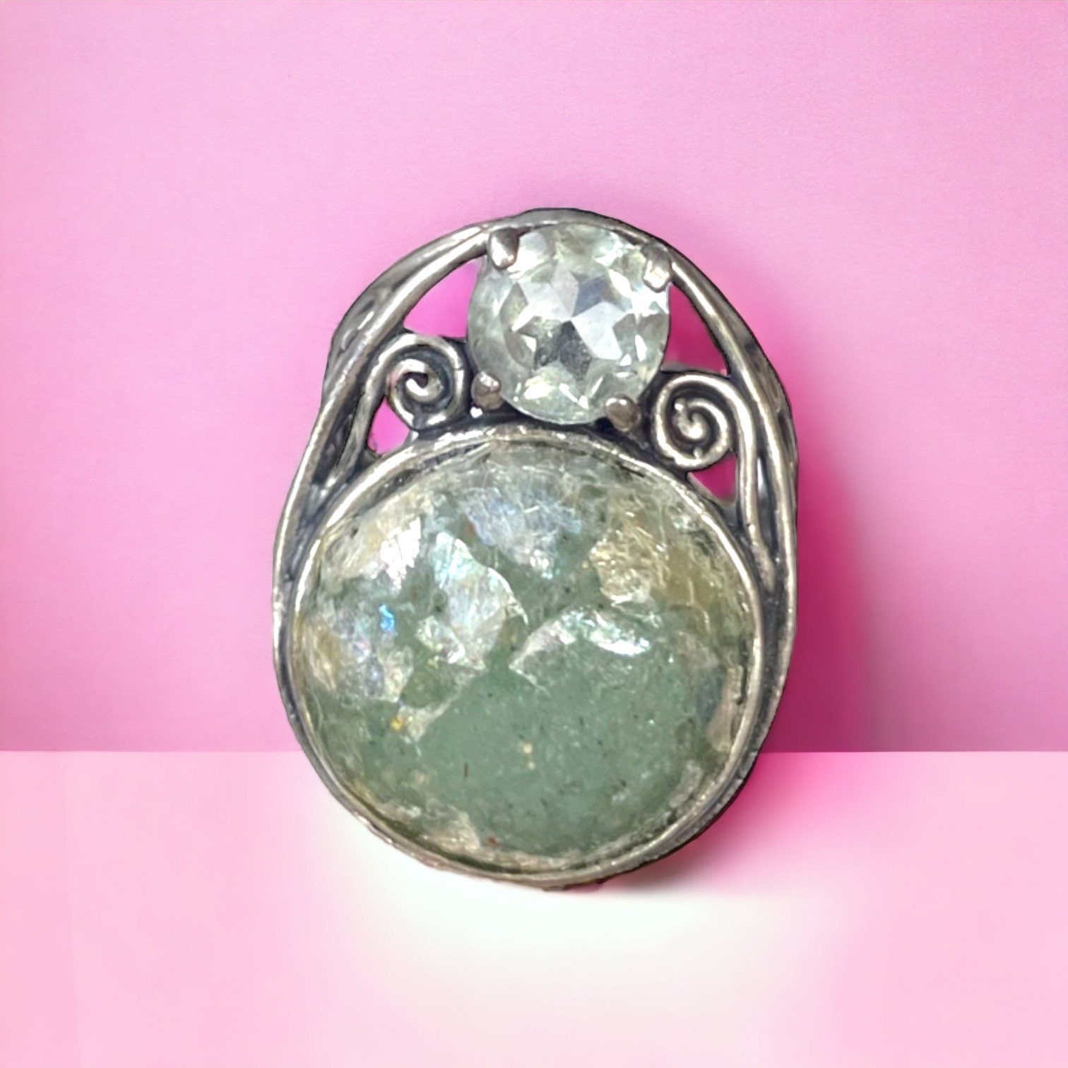 Rare Antique Ancient Roman Glass and Natural Aquamarine Stamped LIRM ...