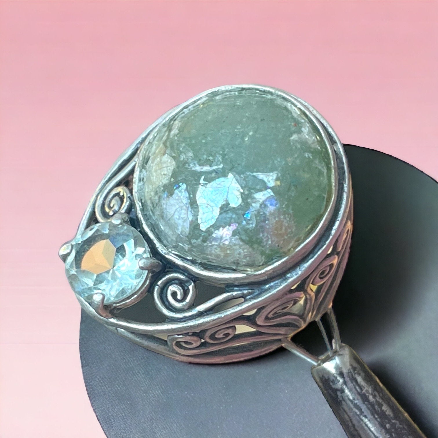 Rare Antique Ancient Roman Glass and Natural Aquamarine Stamped LIRM ...