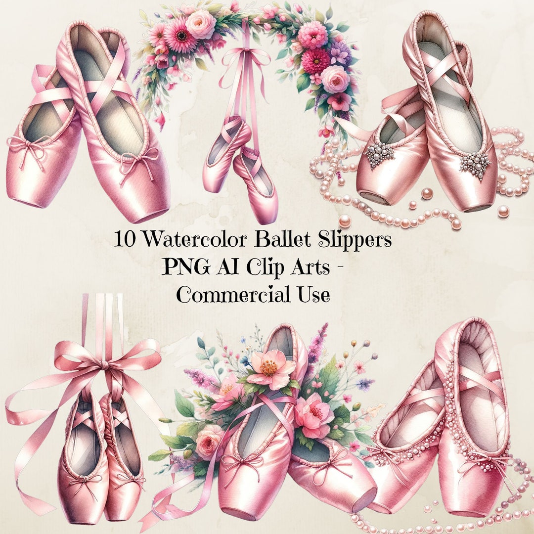 Ballet Slippers Clipart, Pink Ballet Slippers Clipart, Dance Shoes PNG ...