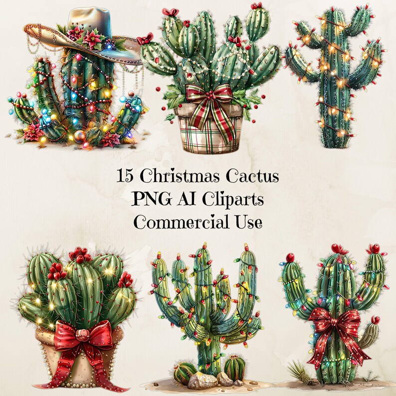 Christmas Cactus Clipart, Christmas Succulents Plants, Christmas Cactus ...