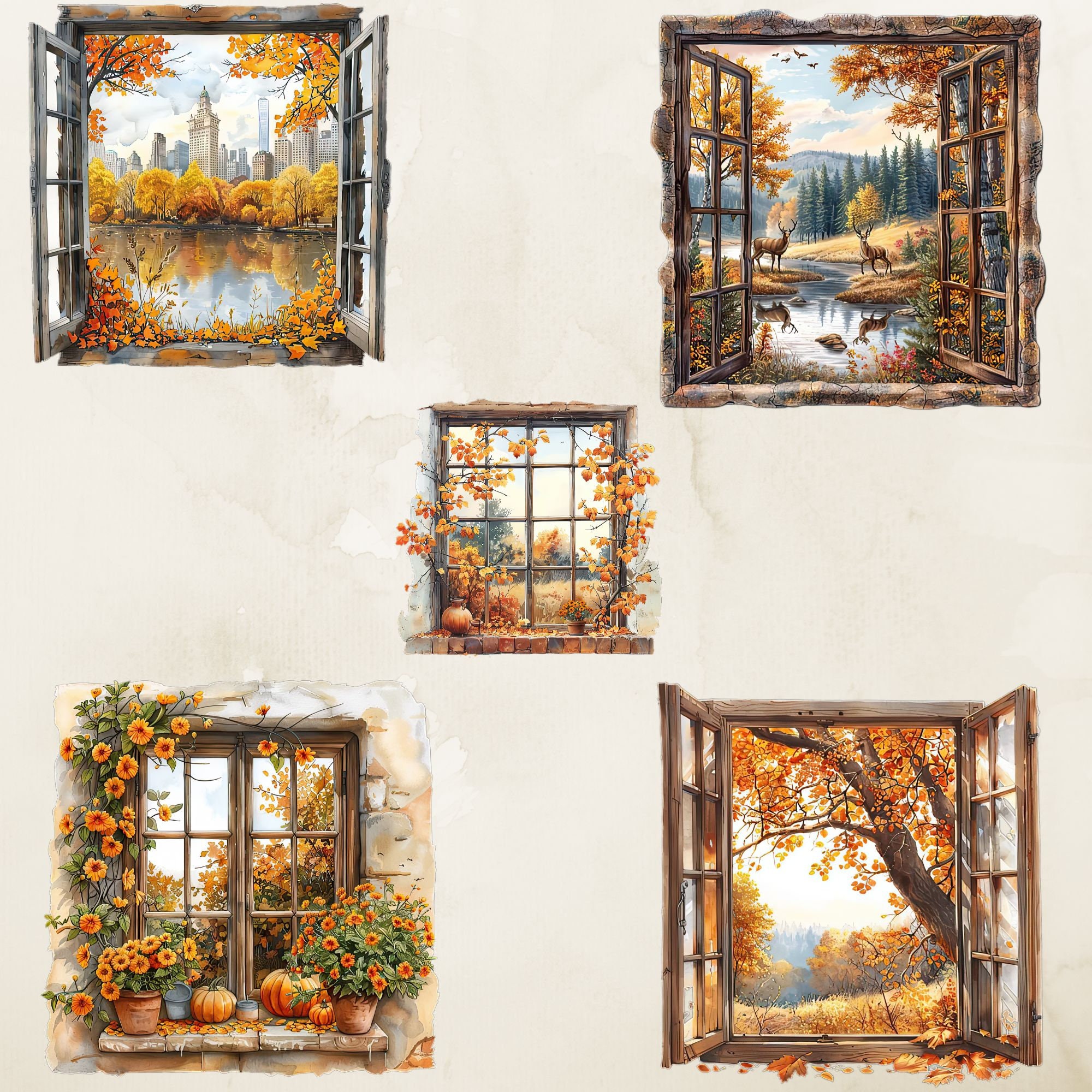 Autumn Window Clipart, Window in Autumn, Fall Windows, Fall Clipart ...