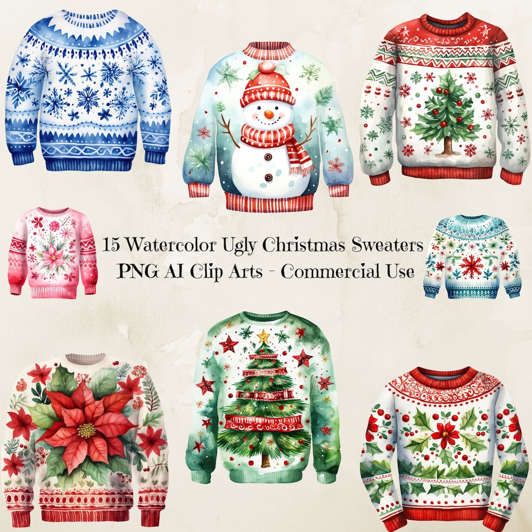 Ugly Sweaters Png Clipart, Christmas Jumper Png Clipart, Christmas Png ...