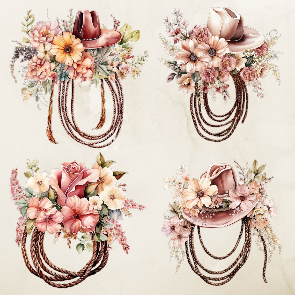 Watercolor Cowgirl Clipart, Western Clipart, Cowboy Clipart, Digital ...