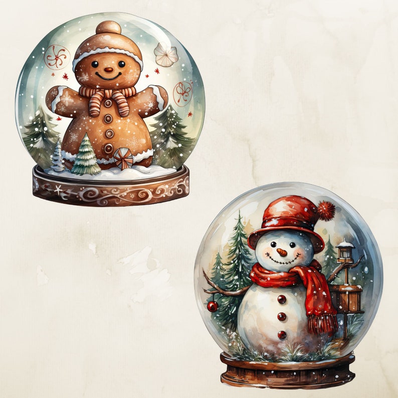 Christmas Snow Globe Clipart, Christmas Snow Globe Clipart Watercolor ...