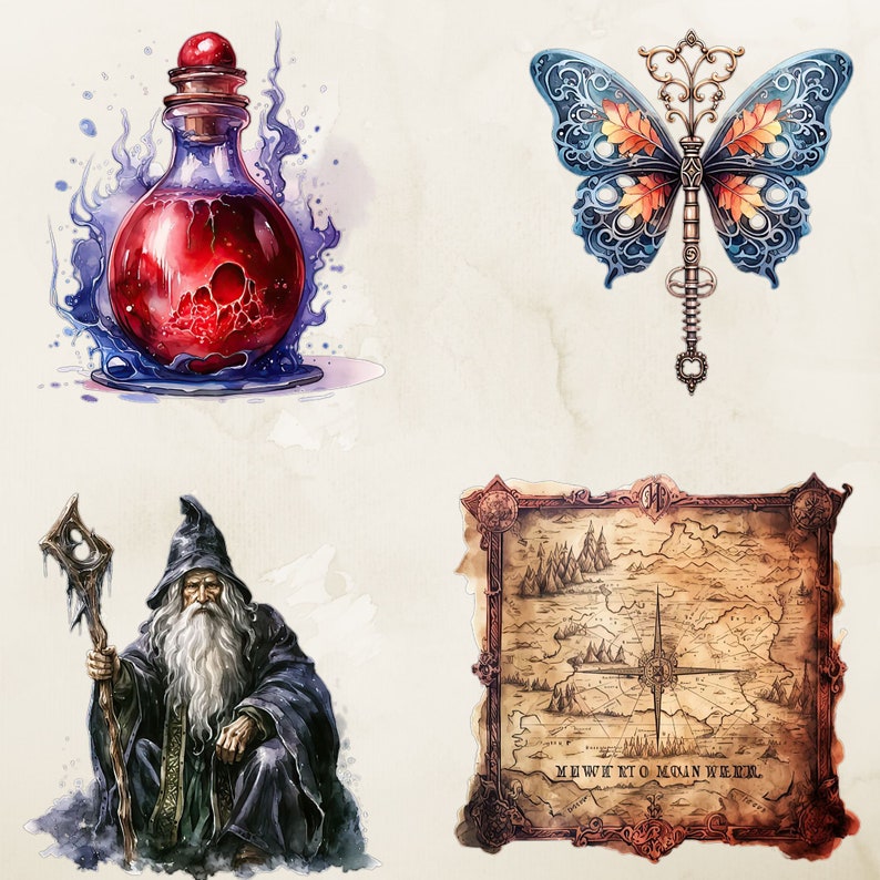 Wizard Academy Png Clip Art Bundle, Wizard Clipart, Wizard Academy Png ...