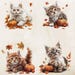 Fall Cat Clipart, Cute Autumn Cats Clipart, Cat Clip Art, Fall Cat ...