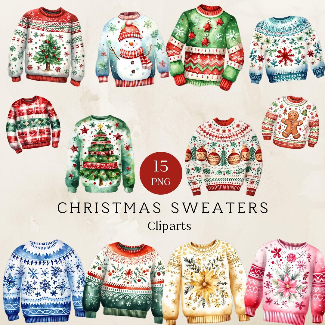 Ugly Sweaters Png Clipart, Christmas Jumper Png Clipart, Christmas Png ...