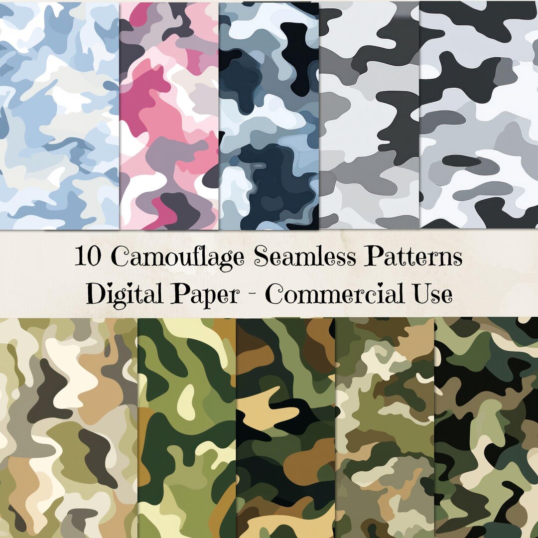 Camo Digital Paper, Army Camoflauge Digital Paper, Military Backgrounds ...
