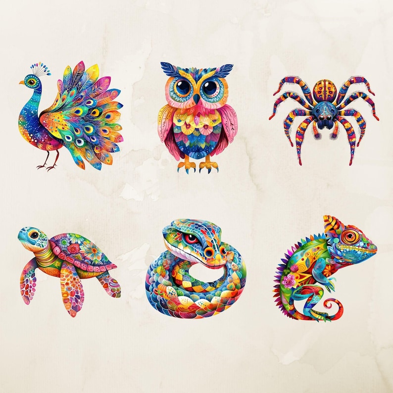 Alebrije Clipart, Dia De Los Muertos PNG, Spirit Animals Illustrations ...
