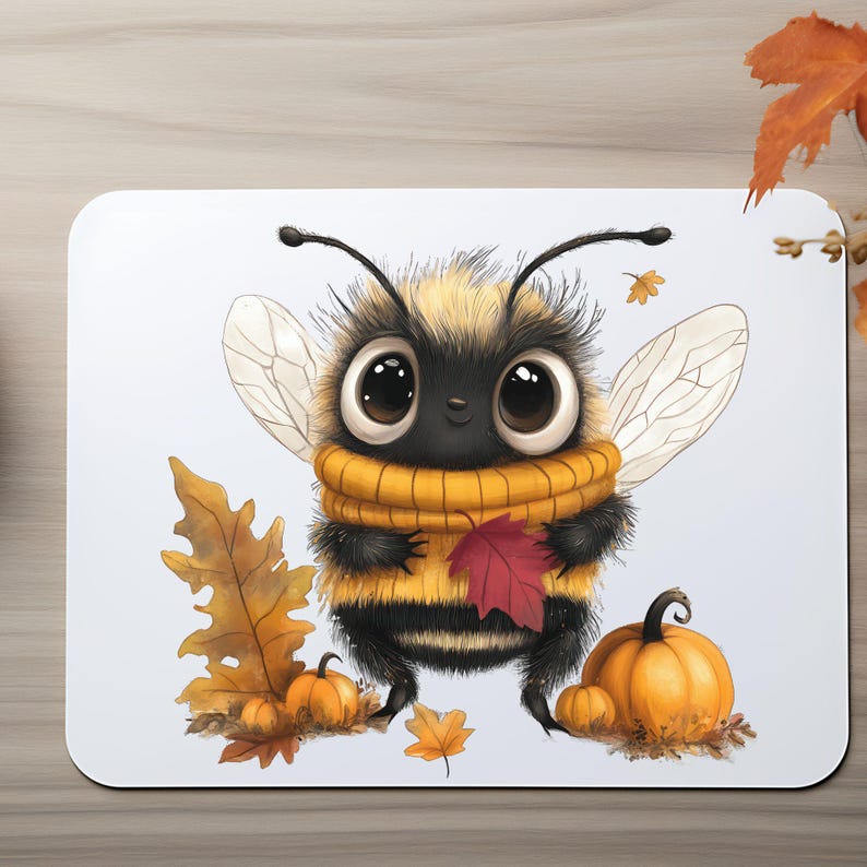 Clipart Autumn Bees, Fall Bees Digital Illustrations, Cute Nature PNG ...