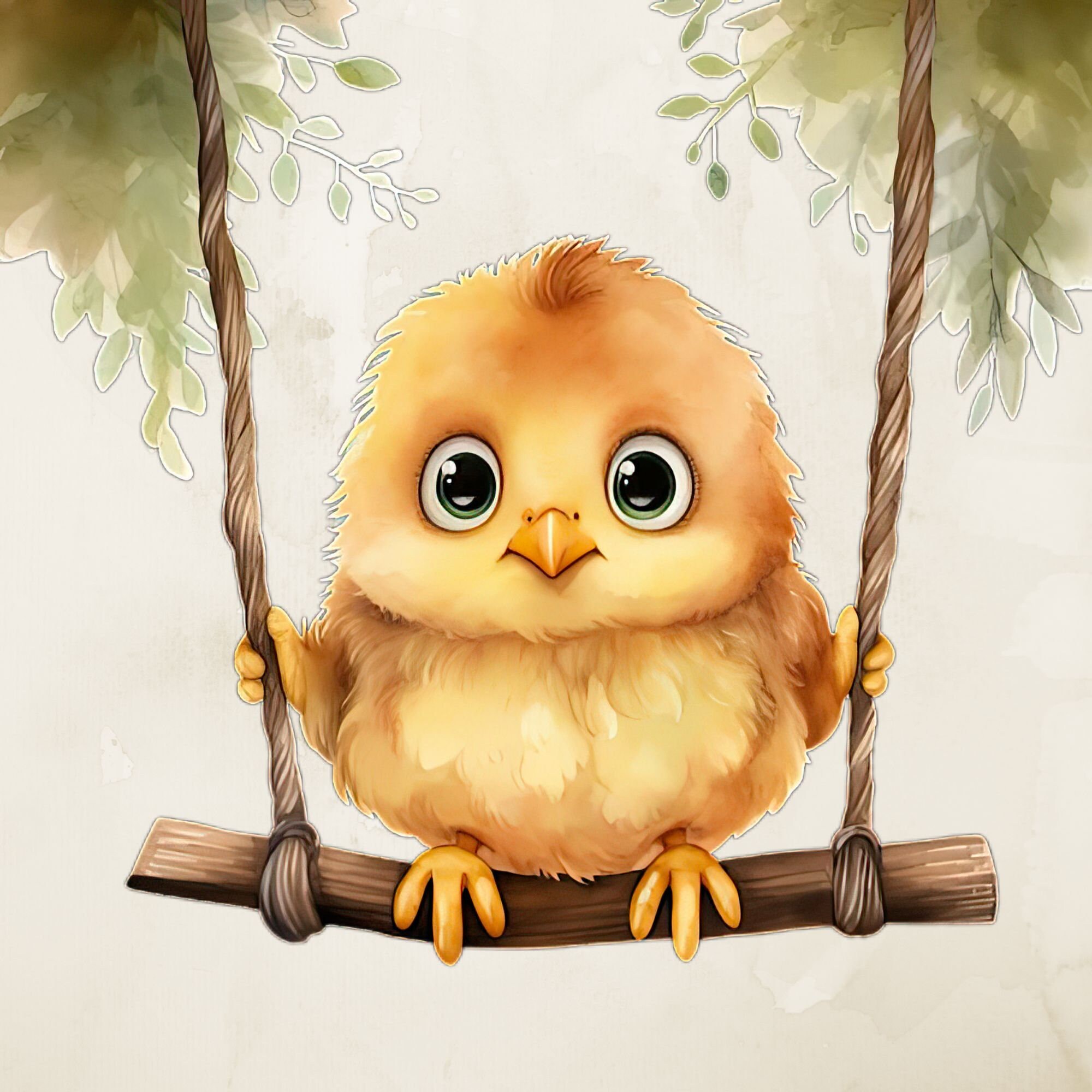 Animals Swing Clipart, Watercolor Baby Animals on Swings Clipart, 10 ...
