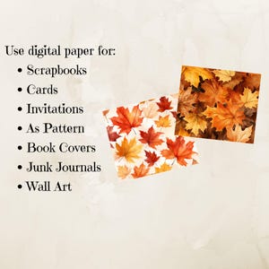 Watercolor Autumn Leaves Digital Paper Pack, Fall Leaves, Fall Pattern ...