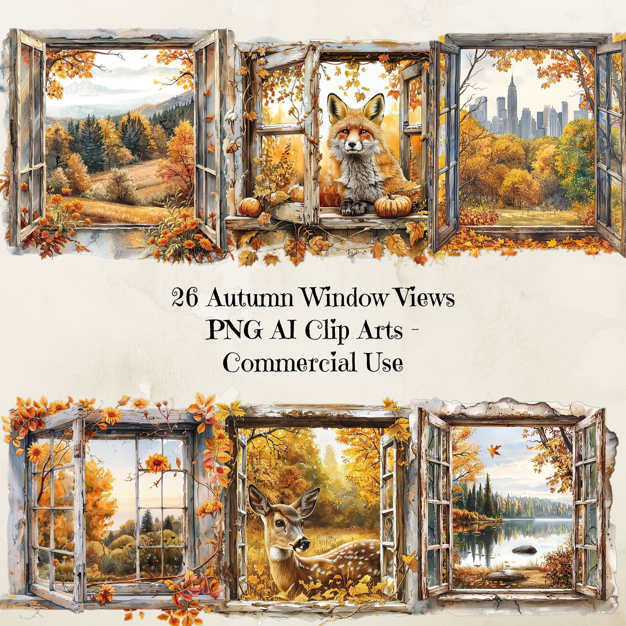 Autumn Window Clipart, Window in Autumn, Fall Windows, Fall Clipart ...