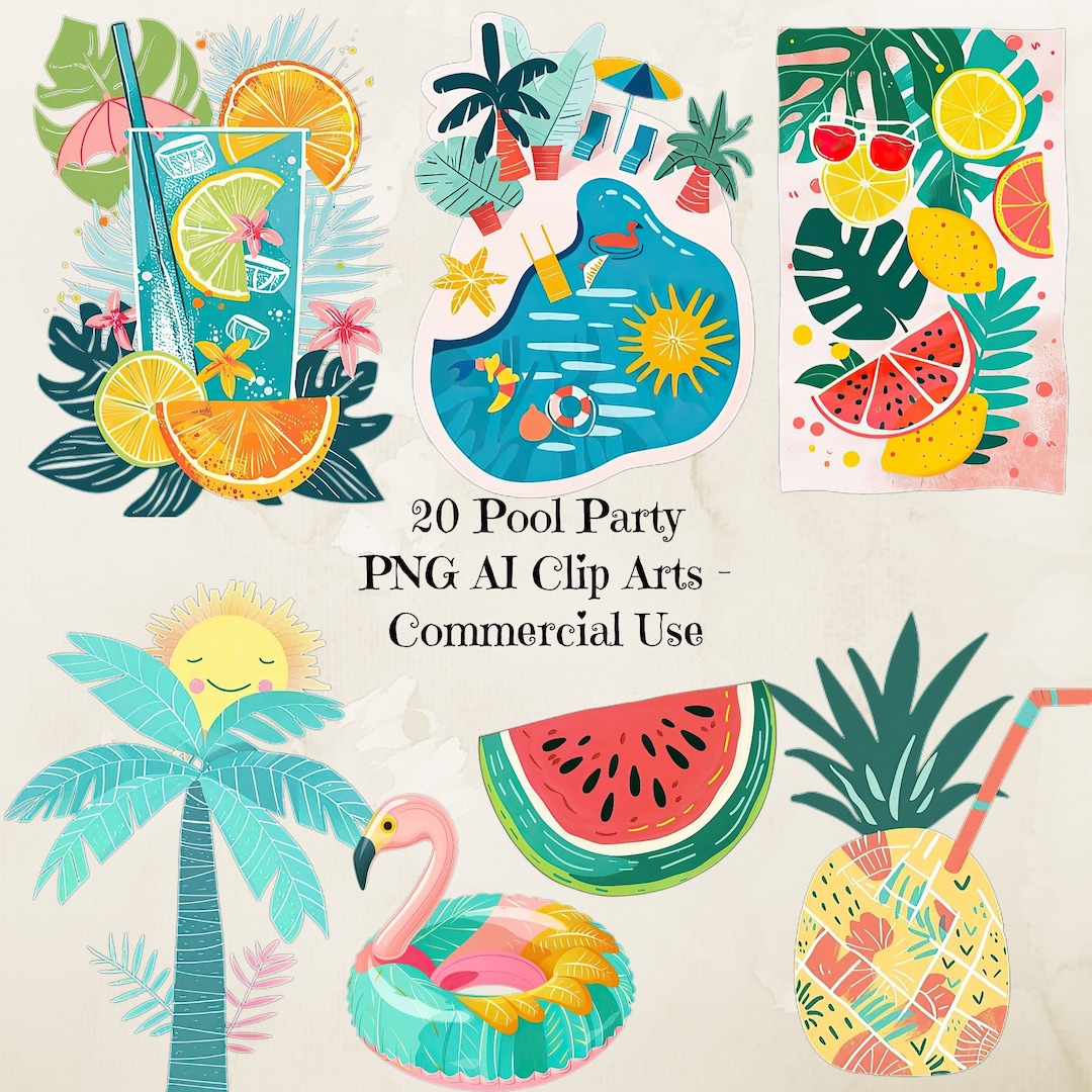 Pool Party Png Clipart, Summer Party Clip Art, Tropical Pool ...