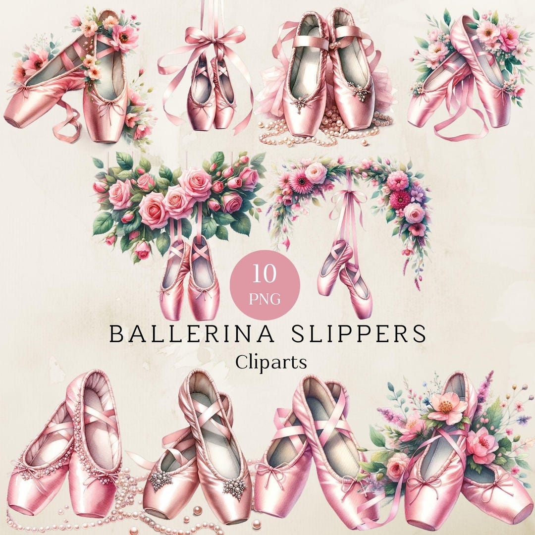 Ballet Slippers Clipart, Pink Ballet Slippers Clipart, Dance Shoes PNG ...