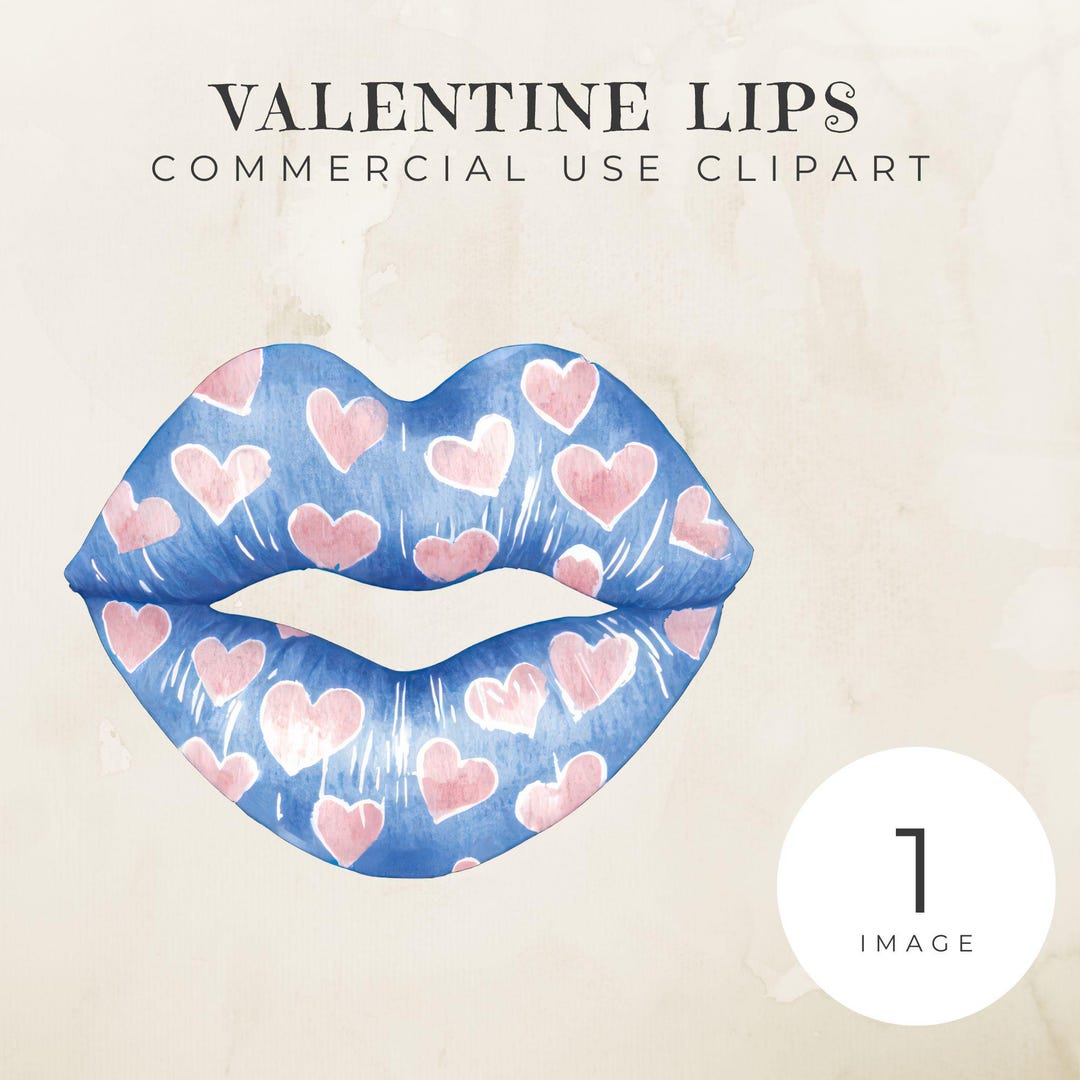Valentine Lips Single Image, Cute Valentine Lips Graphic, Cute ...