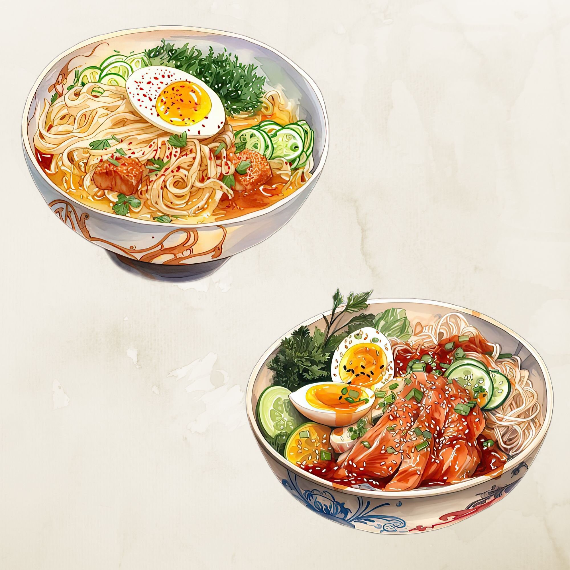 Ramen Bowl Clipart, Watercolor Ramen Bowl Png, Asian Food Clipart ...