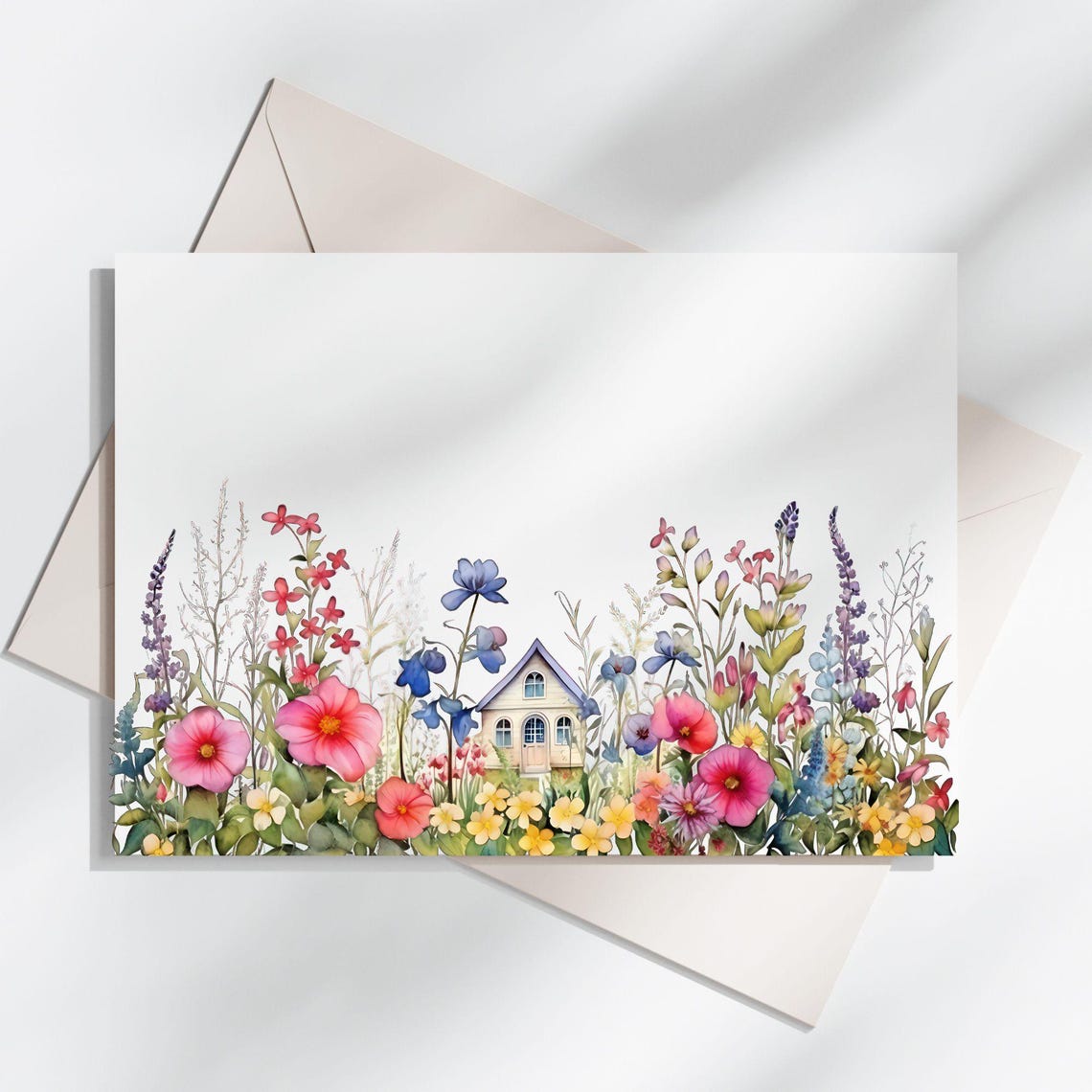 Cottagecore Floral Border PNG, Watercolor Botanical Clipart for Card ...