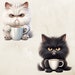 Grumpy Coffee Cat Clipart, Grumpy Cat Clipart, Printable, Cat Clipart ...
