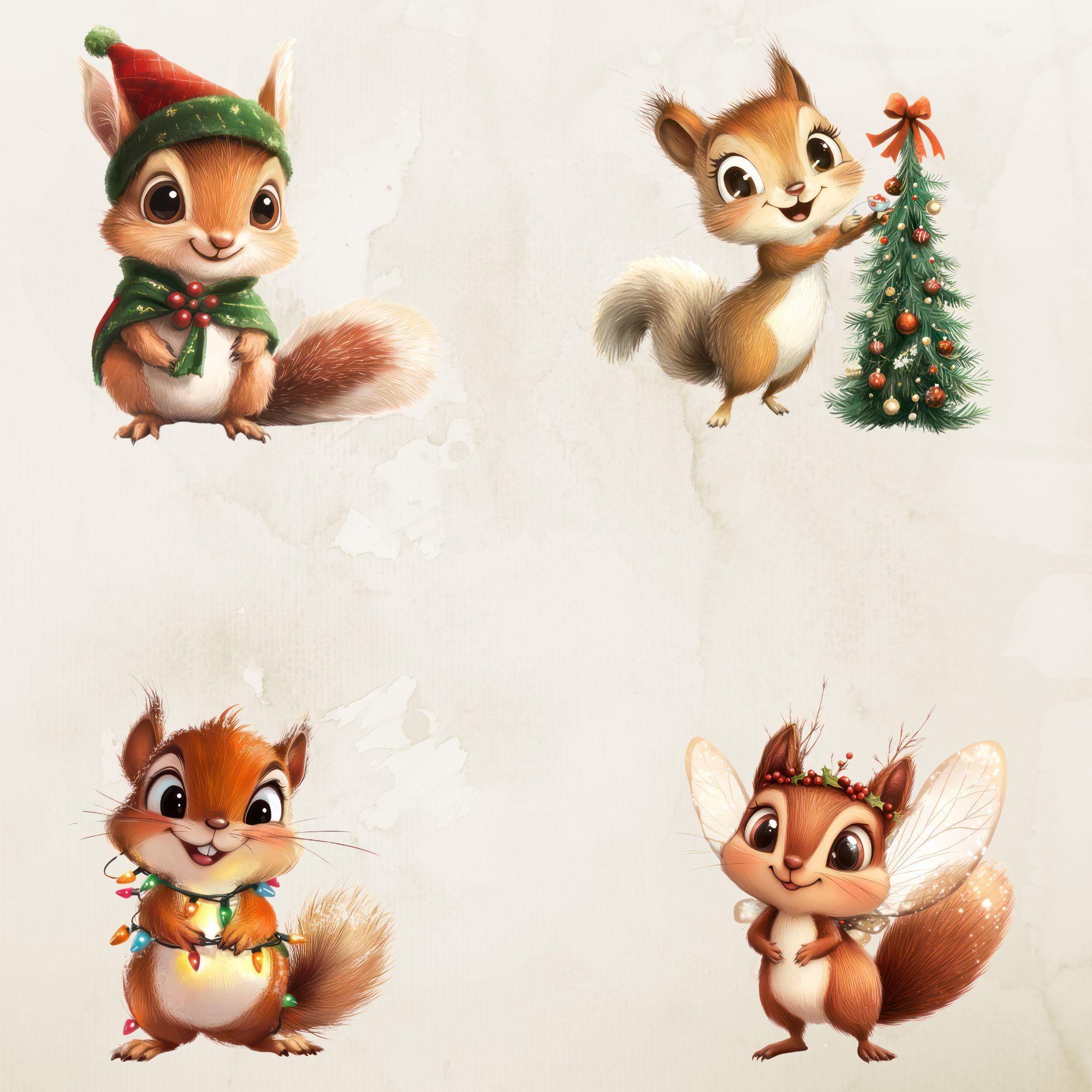 Quirky Squirrel Clipart for Christmas, Cute Quirky Squirrel PNG, Cute ...