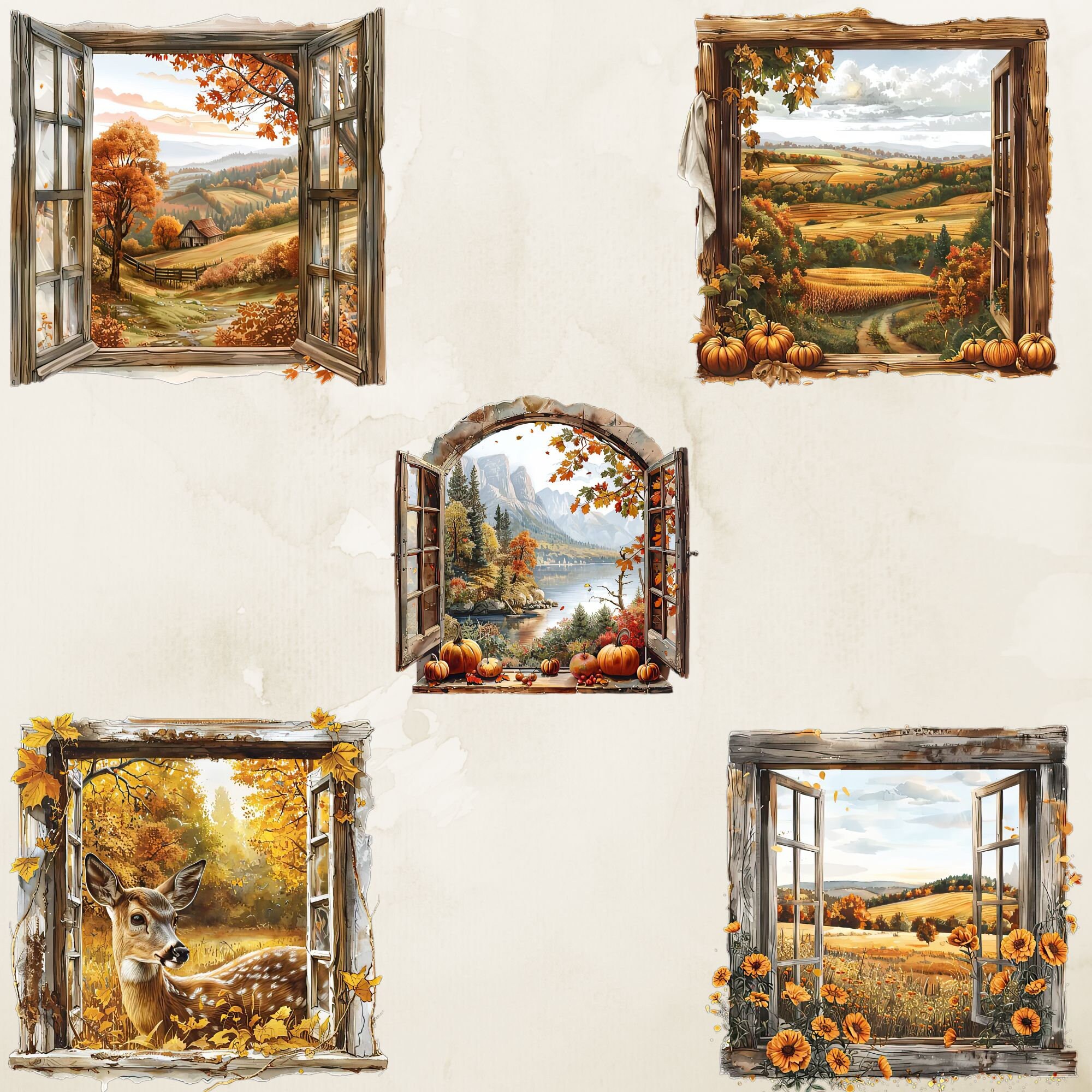 Autumn Window Clipart, Window in Autumn, Fall Windows, Fall Clipart ...