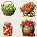 Apple Picking Clipart, Watercolor Apples Clipart, Apple Orchard ...