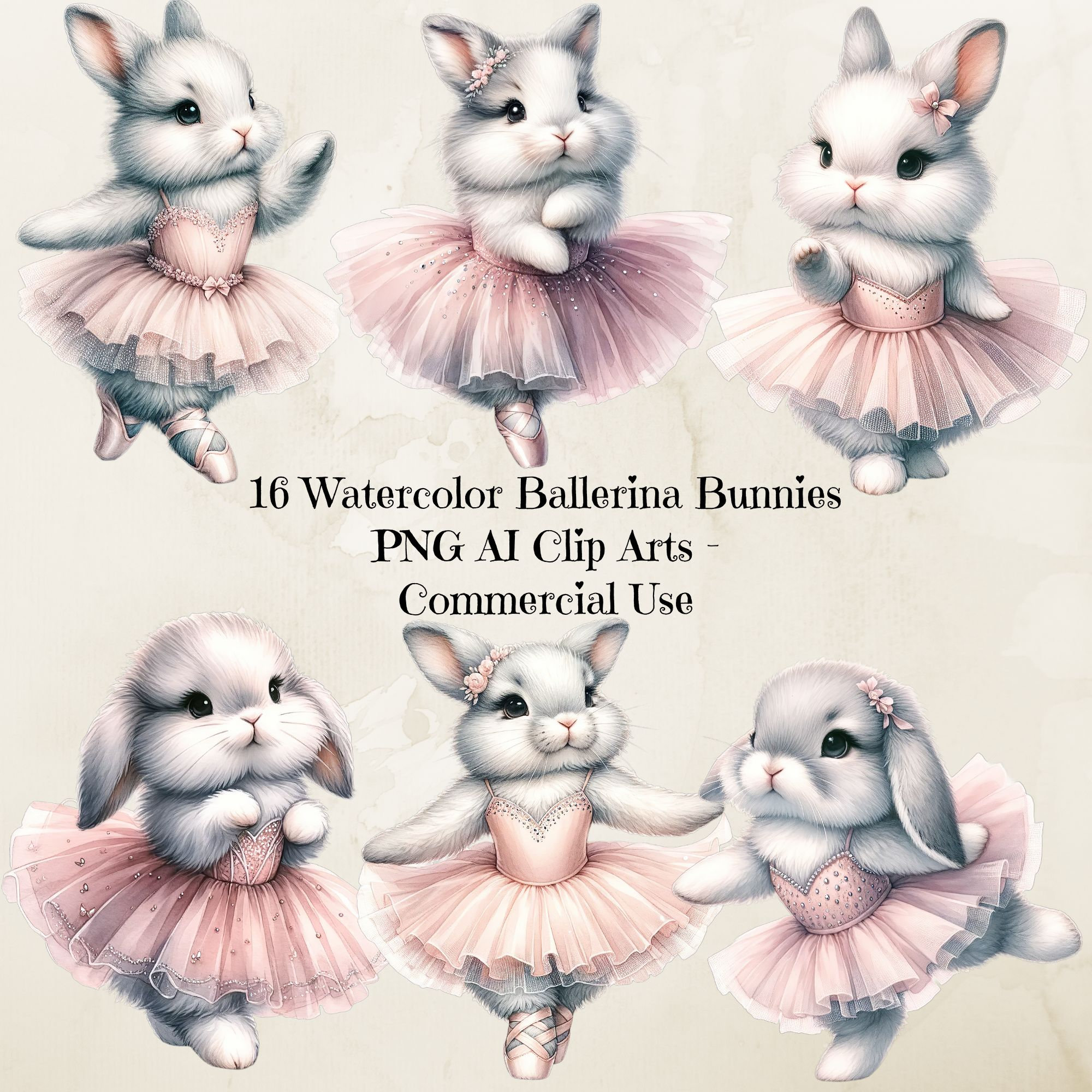 Watercolor Ballerina Bunny Clipart, Bunny Ballerina Png, Ballet Bunnies ...