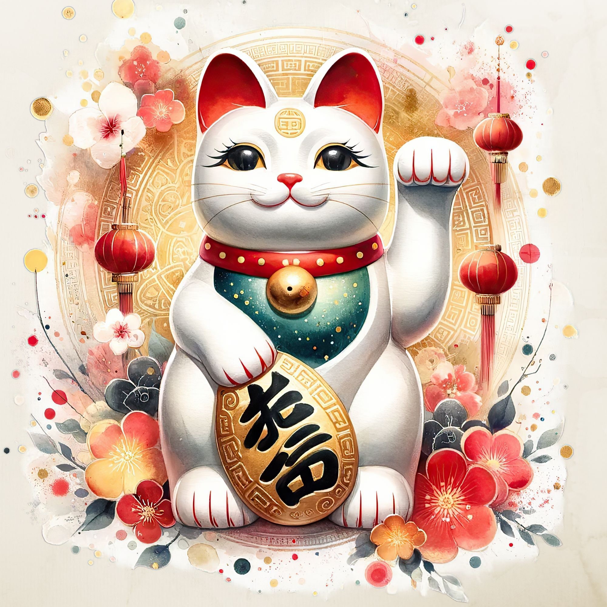 Lucky Cat Clipart, Fortune Cat Png, Lucky Cat Maneki Neko Clipart ...