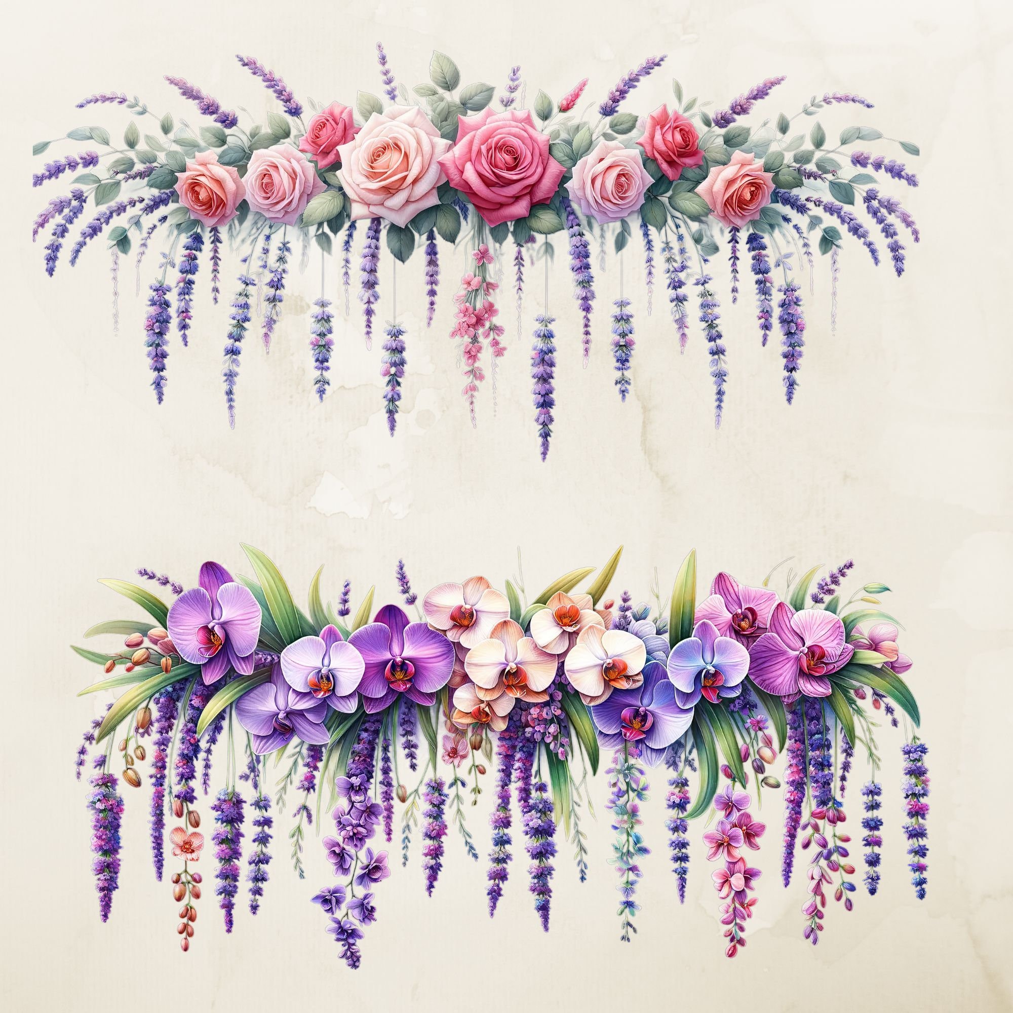 Spring Flower Garland Clipart, Spring Yellow Floral Garlands, Spring ...