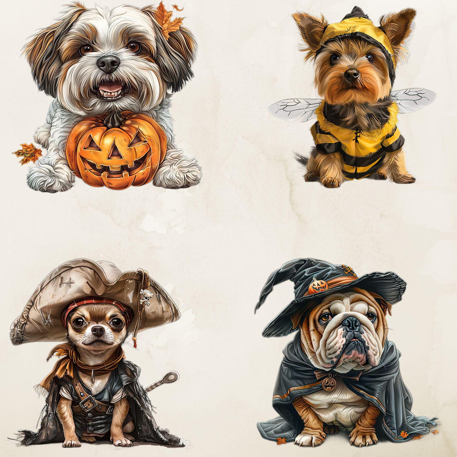 Halloween Dogs Clipart, Dogs in Costumes, Halloween Dogs Clip Art, Cute ...