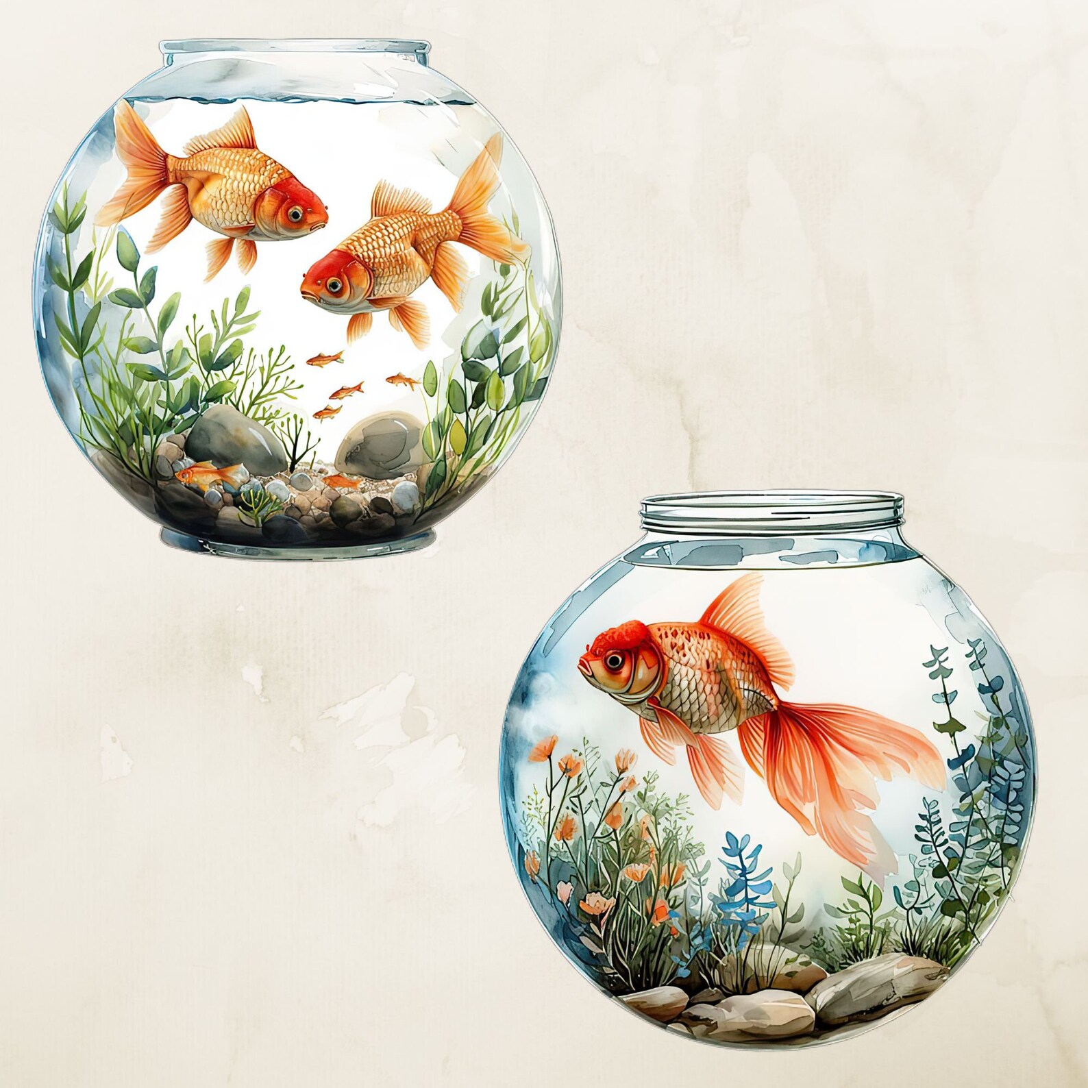 Fish Tank Clip Art, Goldfish Bowl, Fish Bowl Png, Png Sublimation, Fish ...