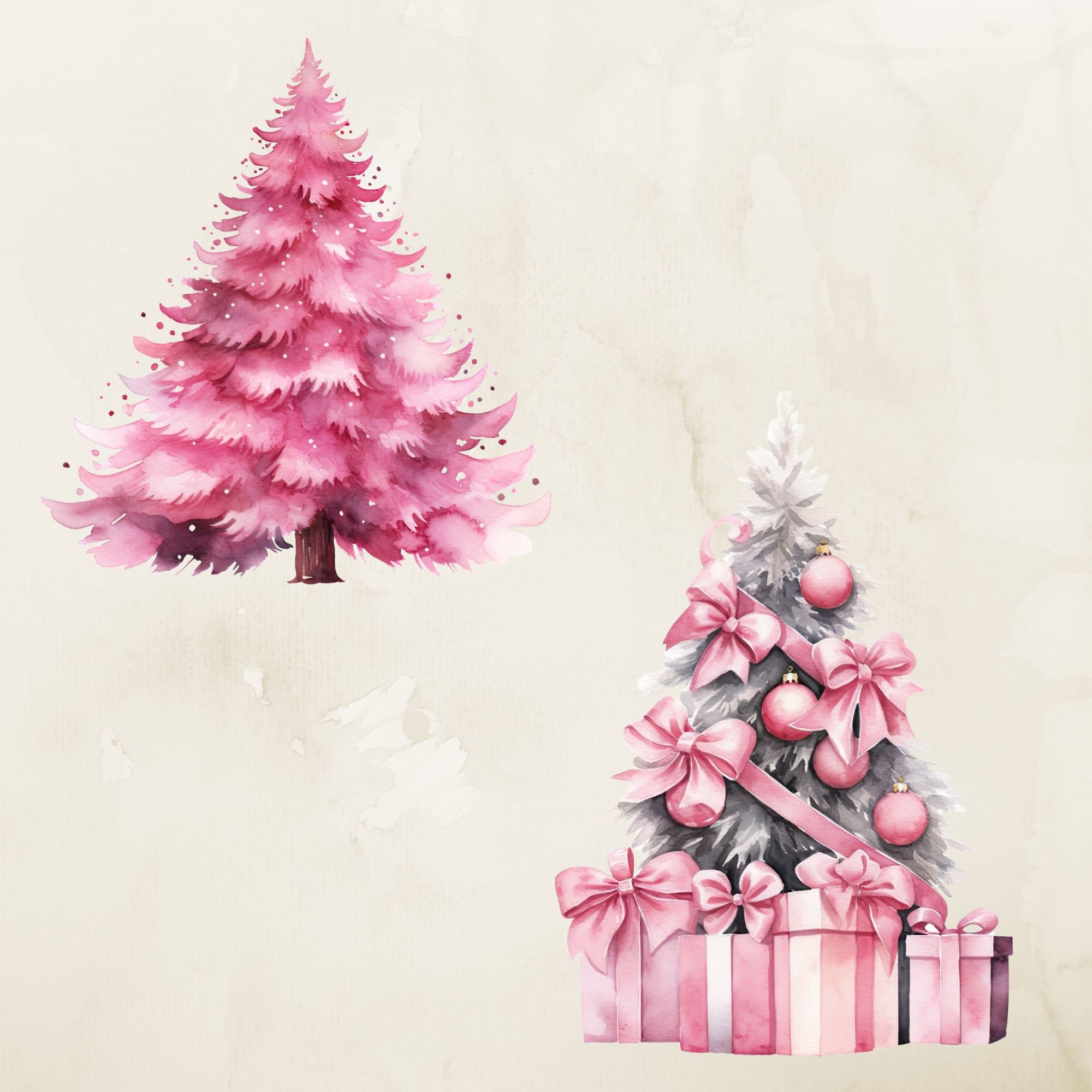 Pink Christmas Tree Png Clipart, Xmas Clipart, Cute Christmas Clipart ...