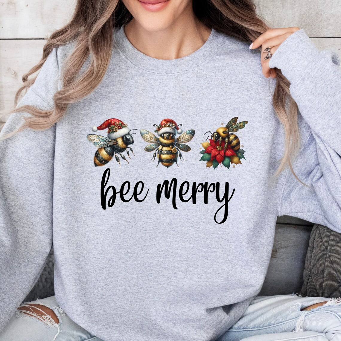 Christmas Bee Clipart, Cute Bee Png Clipart, Digital Bee Clipart, Card ...