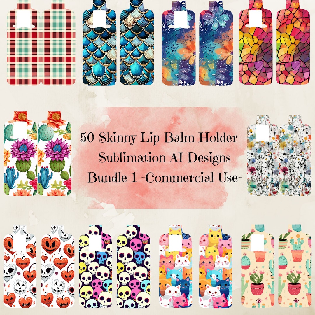 50 PNG Skinny Lip Balm Holder Sublimation Design, Lip Balm Designs, Lip ...