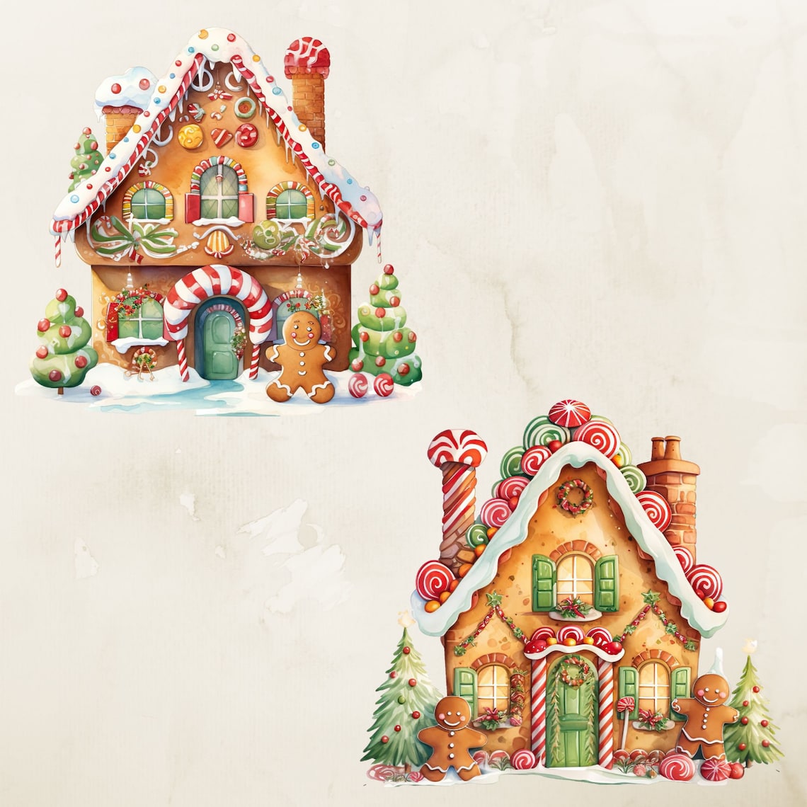 Watercolor Gingerbread House Clipart, Christmas Clipart, Gingerbread ...