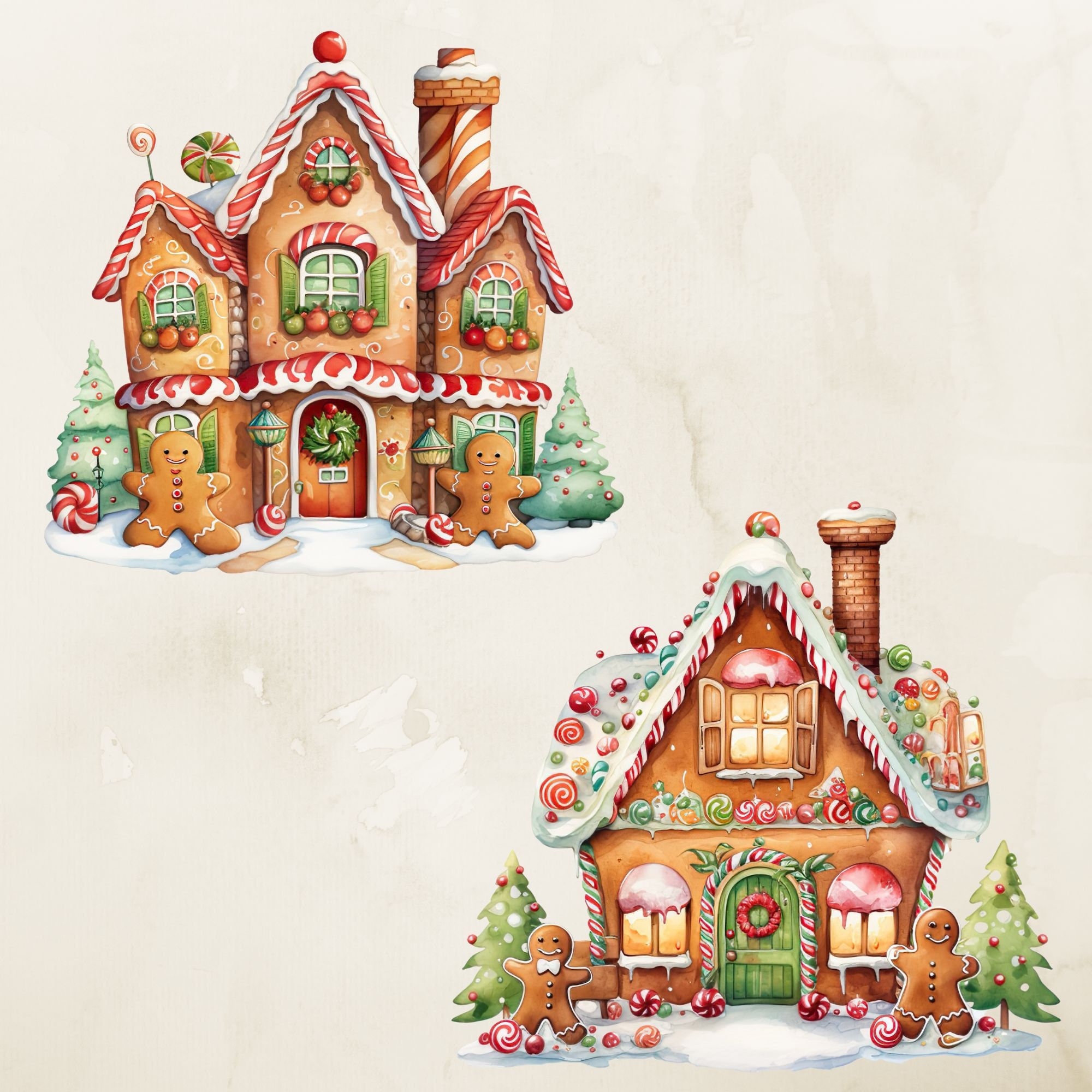 Watercolor Gingerbread House Clipart, Christmas Clipart, Gingerbread ...