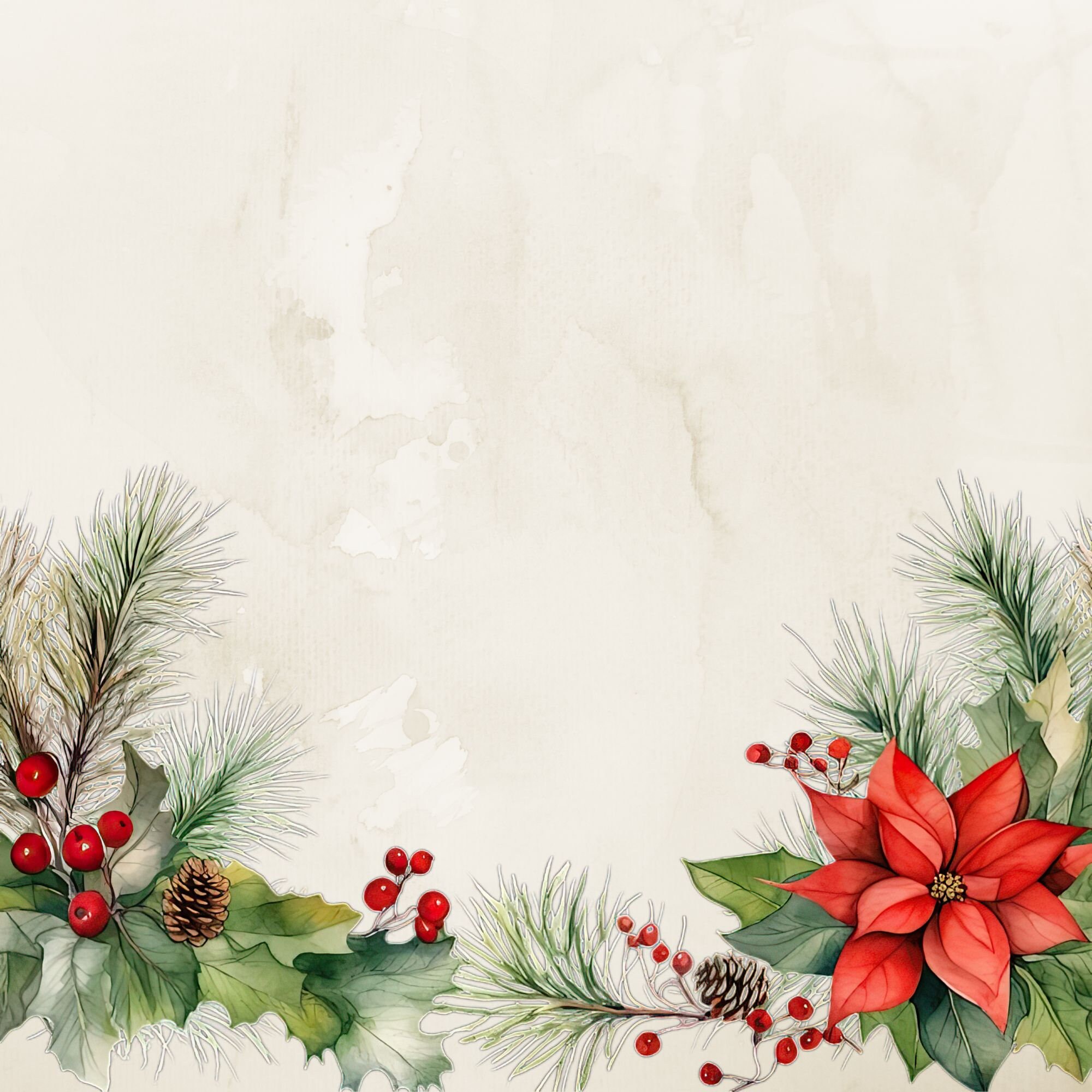 Watercolor Christmas Poinsettia Border Clipart, Poinsettia Clipart ...