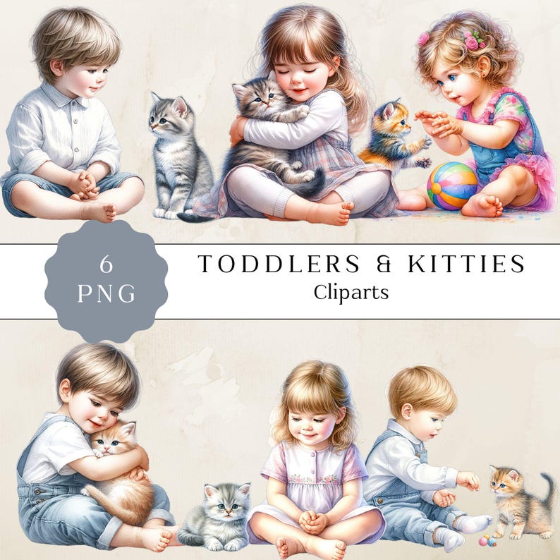 Toddler and Cat Clipart, Toddler and Cat Png, Baby Clipart, and ...