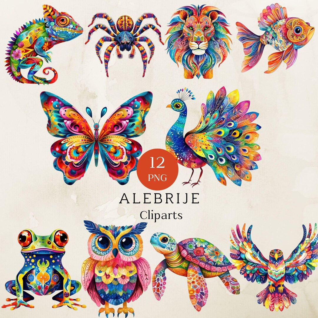 Alebrije Clipart, Dia De Los Muertos PNG, Spirit Animals Illustrations ...
