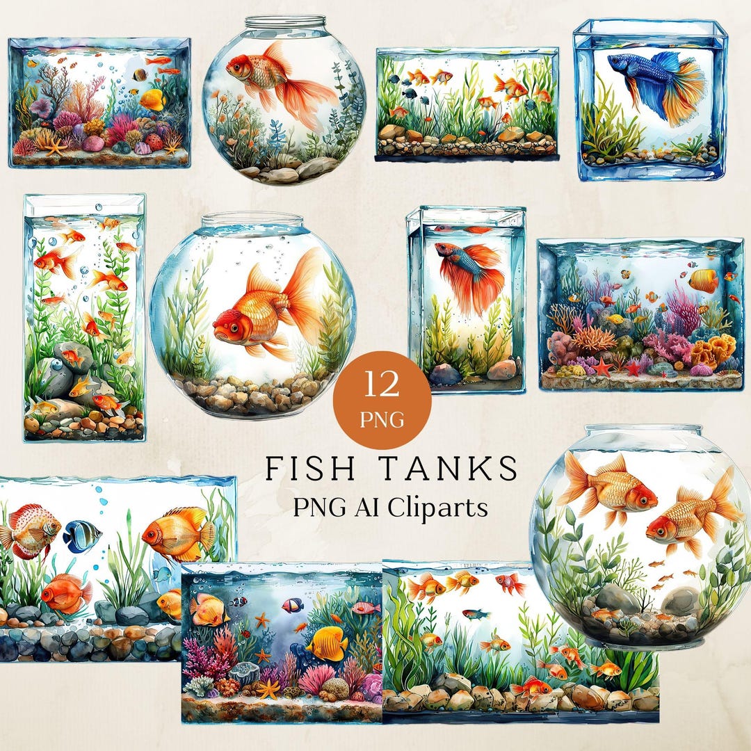 Fish Tank Clip Art, Goldfish Bowl, Fish Bowl Png, Png Sublimation, Fish ...