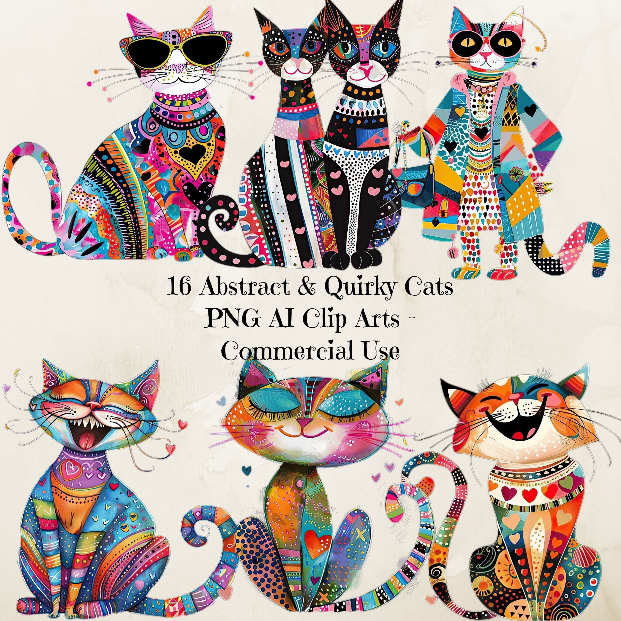 Quirky Cat Clipart, Sassy Cat Clipart, Funny Cat Png Clipart, Whimsical ...