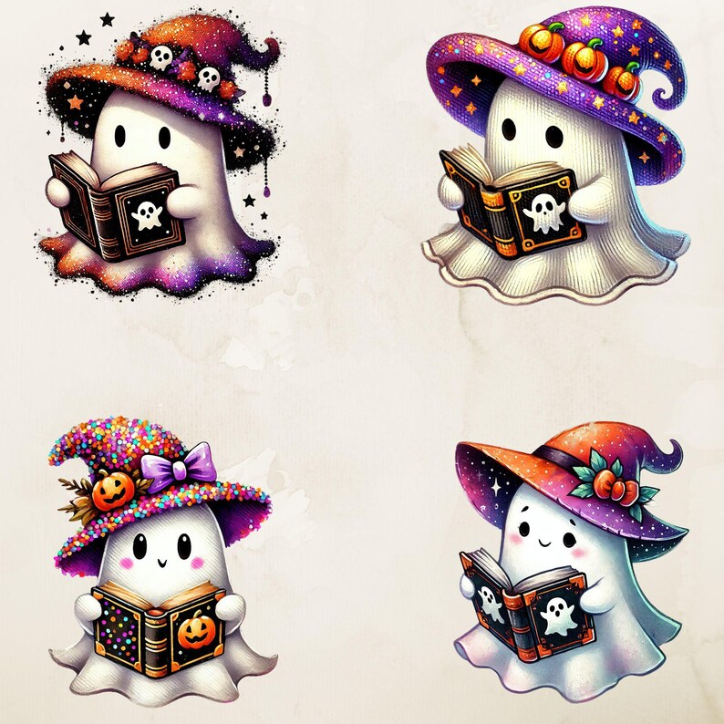 Reading Ghost Clipart, Ghost Reading Book Png, Book Lover Png, Reading ...