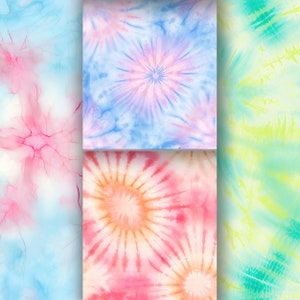 Pastel Tie Dye Digital Paper, Pastel Rainbow Tie Dye Digital Paper, Tie ...